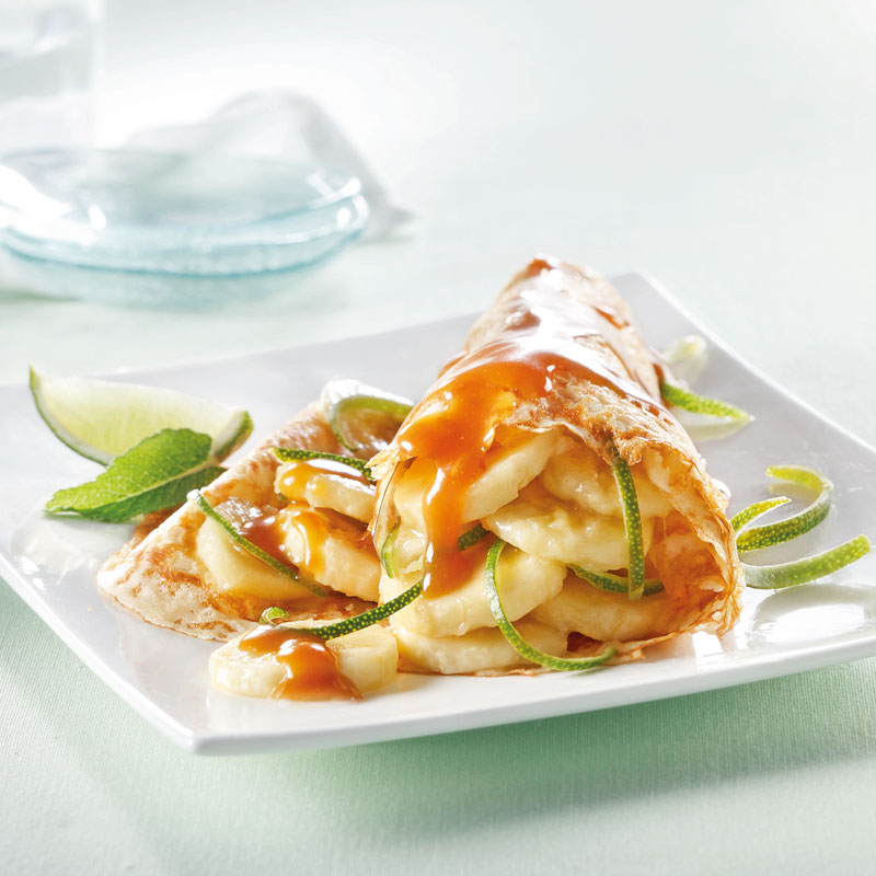 Crêpes banane caramel - Régilait