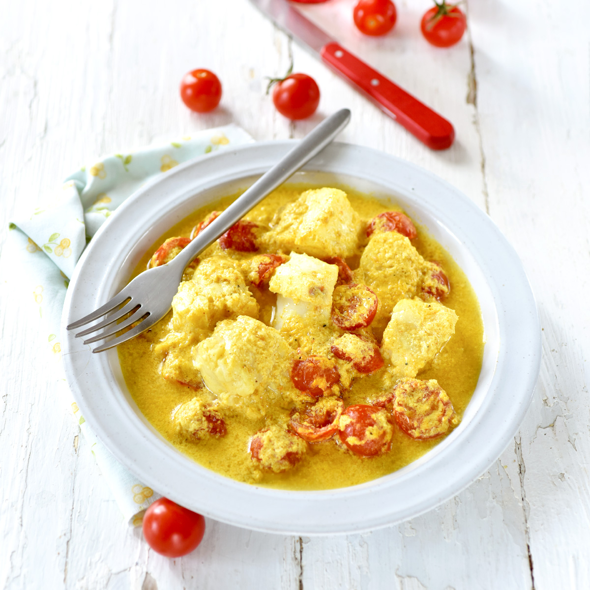 Curry de poisson aux tomates cerises - Régilait