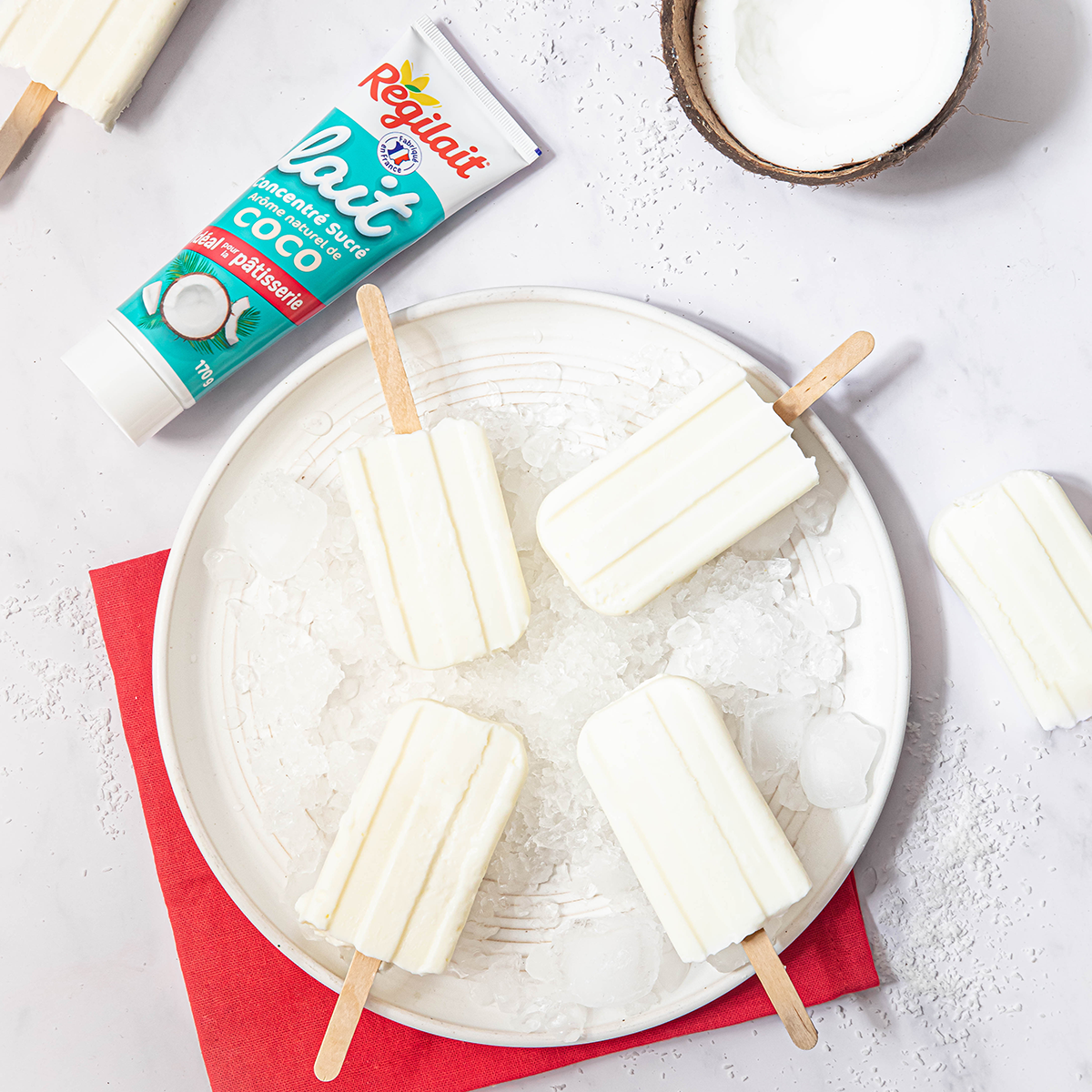 Popsicles à la noix de coco - Régilait