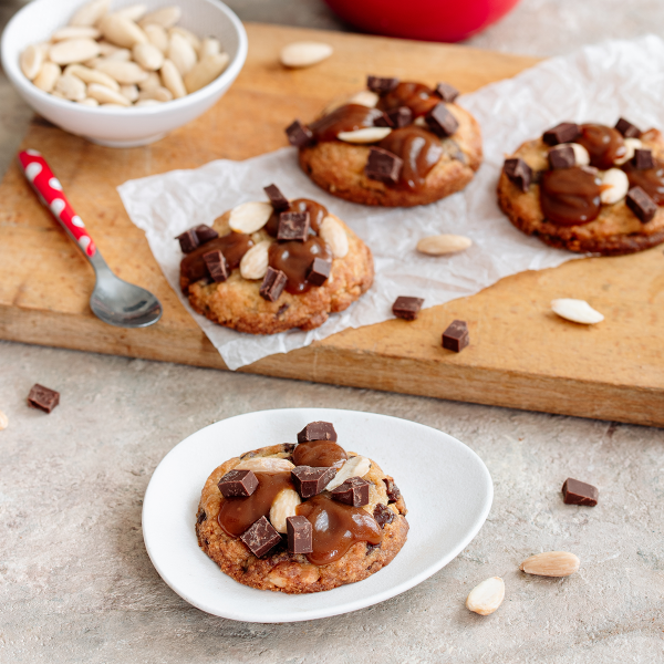 Cookies gourmands aux amandes et caramel - Régilait