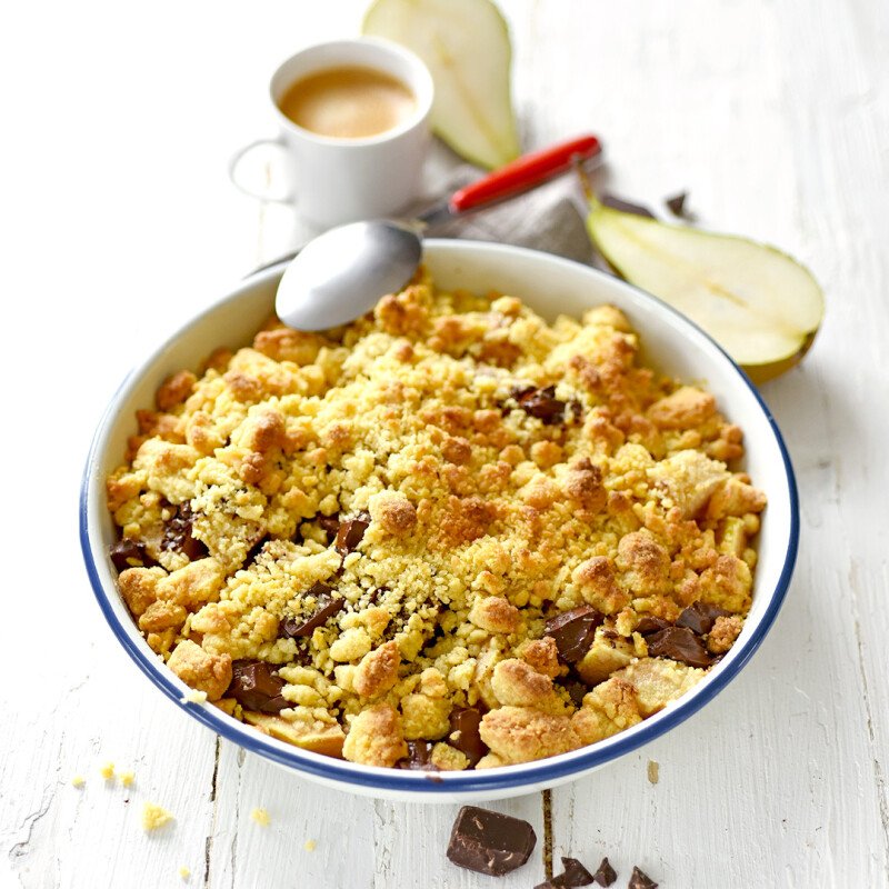 Crumble aux poires et chocolat - Régilait